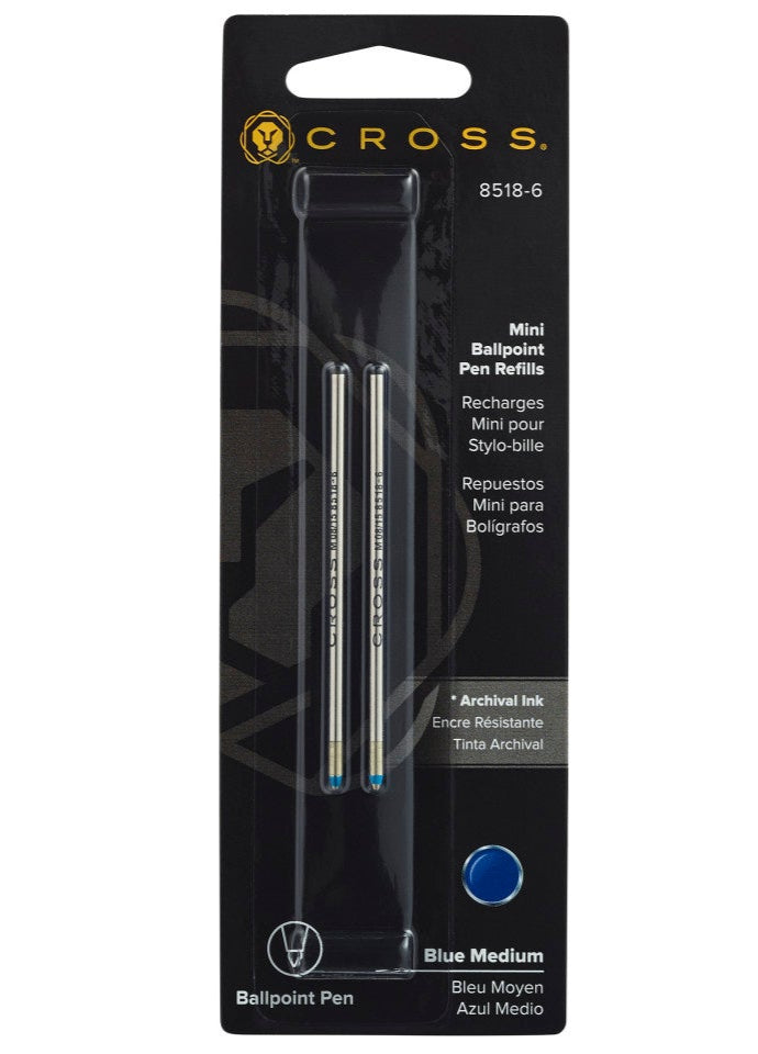 Mini Ballpoint Pen Refill - Blue - Medium - Dual Pack – A.T. Cross